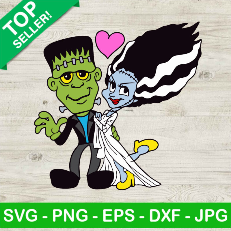 Frankenstein Couple SVG, Frankenstein And The Bride SVG, Horror Couple SVG