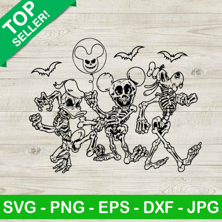 Horror Skeleton Mickey Pluto And Donald SVG, Trick Or Treat SVG, Disney ...