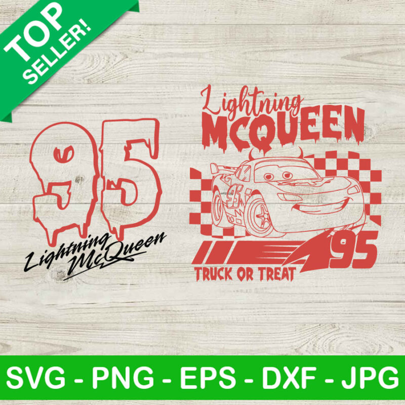 Lightning Mcqueen Truck Or Treat SVG, Lightning Mcqueen 95 SVG ...