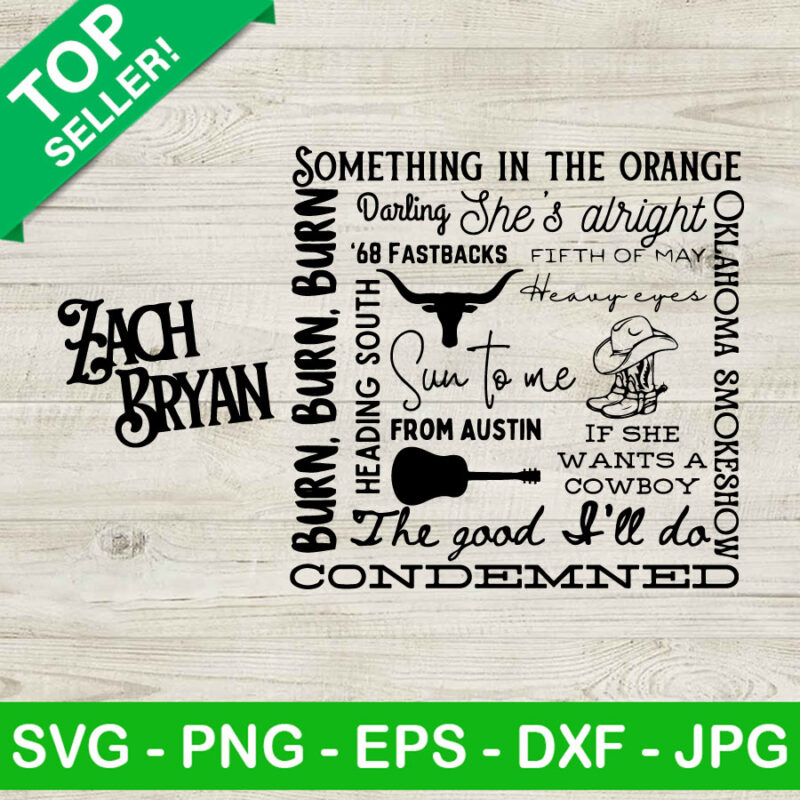 Zach Bryan SVG, Zach Bryan Country Music SVG, Zach Bryan Highway Boys SVG