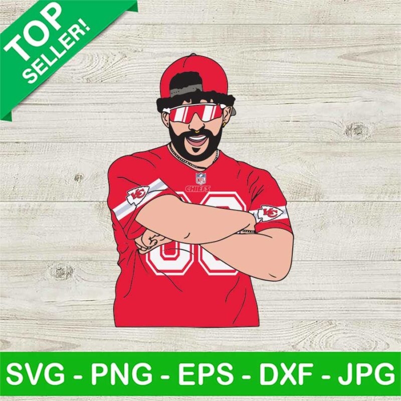 Bad Bunny Chiefs NFL SVG, Bad Bunny Kansas City Chiefs SVG, Chiefs ...