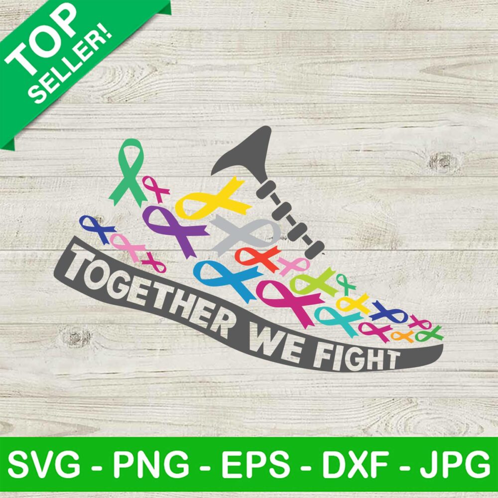 Breast Cancer Shoes Together We Fight SVG, Cancer Shoes SVG, Cancer ...
