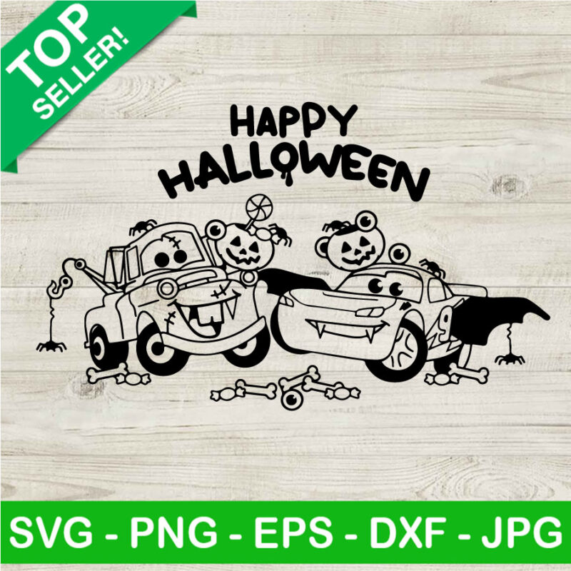 Lightning Mcqueen Cars Happy Halloween SVG, Lightning Mcqueen Tow Mater ...