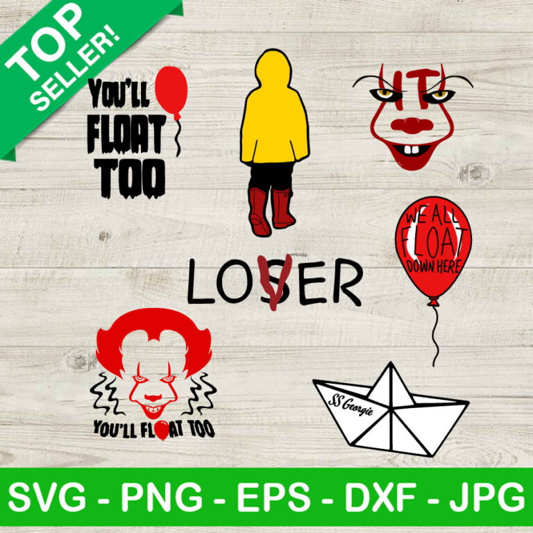 You'll Float Too SVG Bundle, Pennywise Horror Face SVG, Horror ...