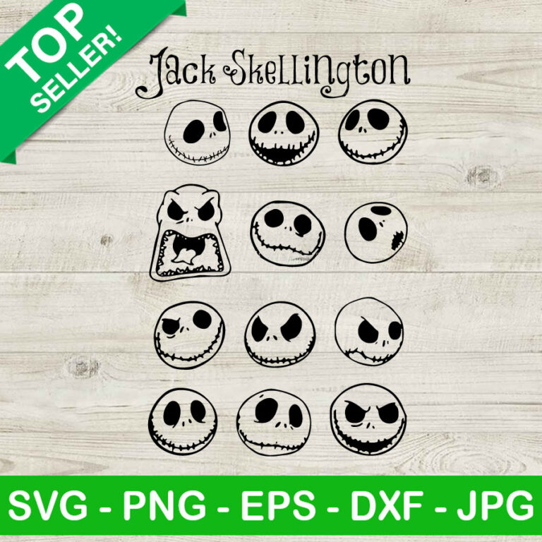 Jack Skellington Face SVG bundle, Nightmare Before Christmas SVG, Jack ...