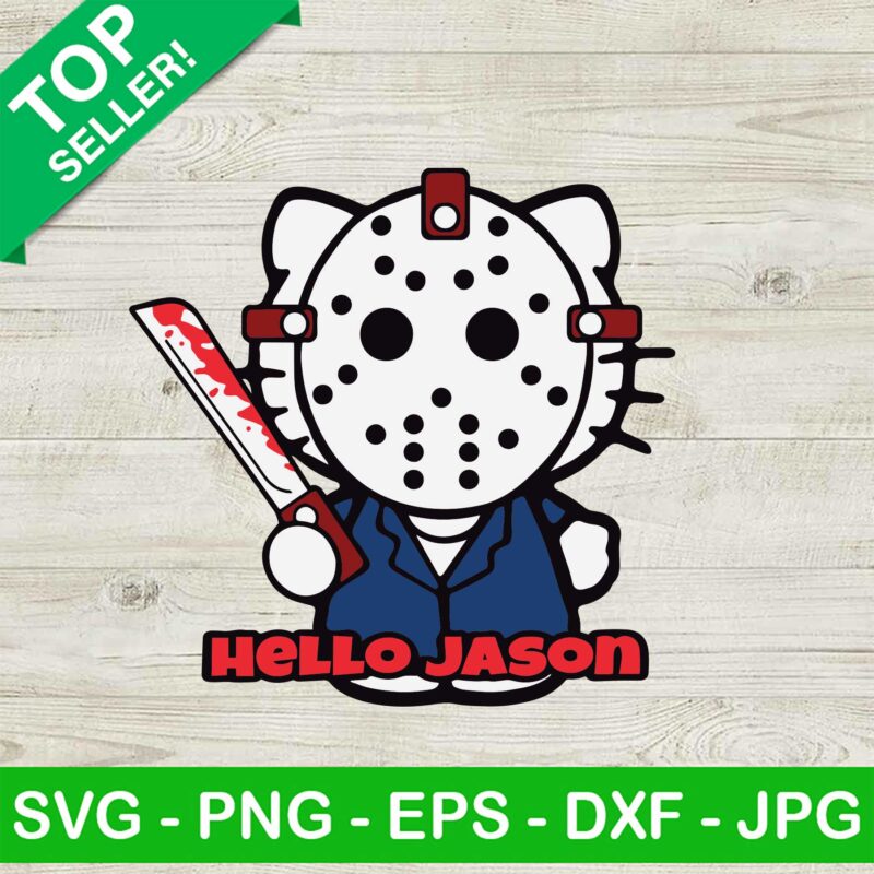Horror Hello Jason SVG, Hello Kitty Costume Jason Voorhees SVG, Funny ...