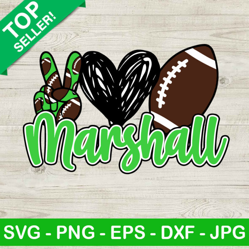 Peace Love Marshall SVG, Marshall Logo SVG, Marshall Football SVG ...