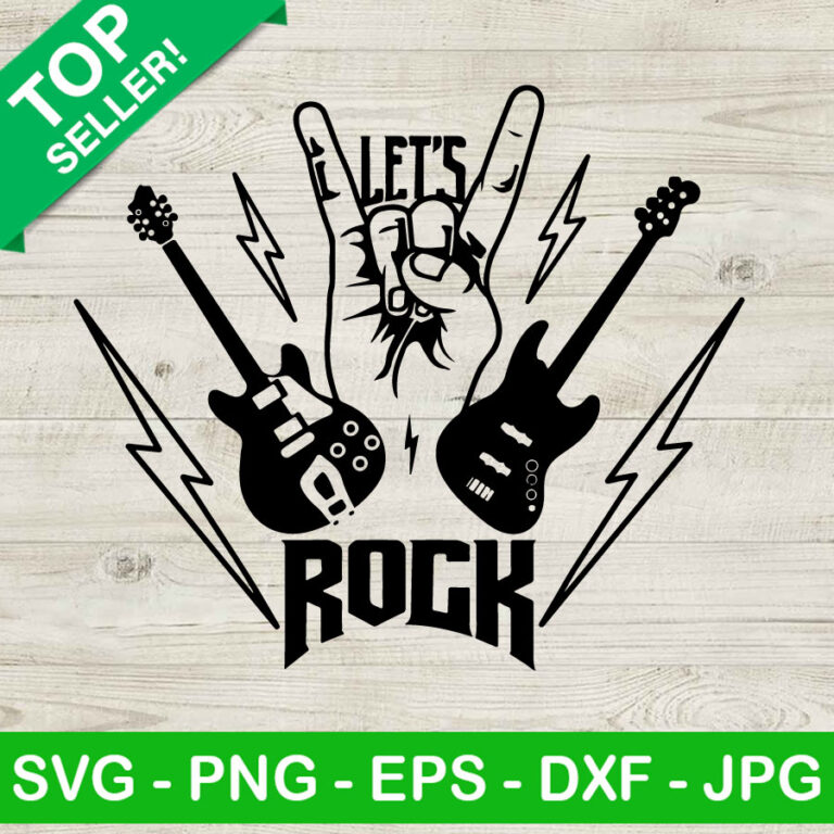 Let's Rock SVG, Rock And Roll SVG, Rock Guitar SVG, Music Rock SVG PNG ...