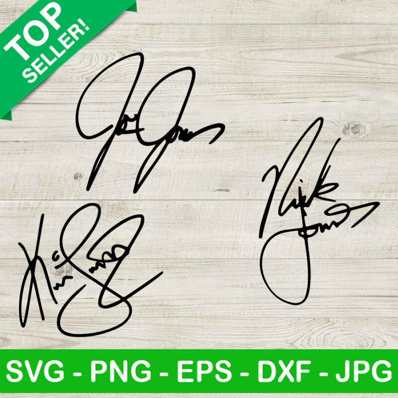 Jonas Brothers Signature SVG, Nick Joe And Kevin Jonas Autograph SVG ...