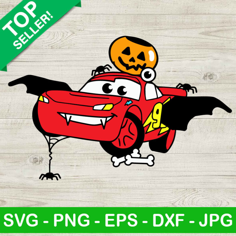 Lightning Mcqueen Halloween SVG, Spooky Lightning Mcqueen SVG ...