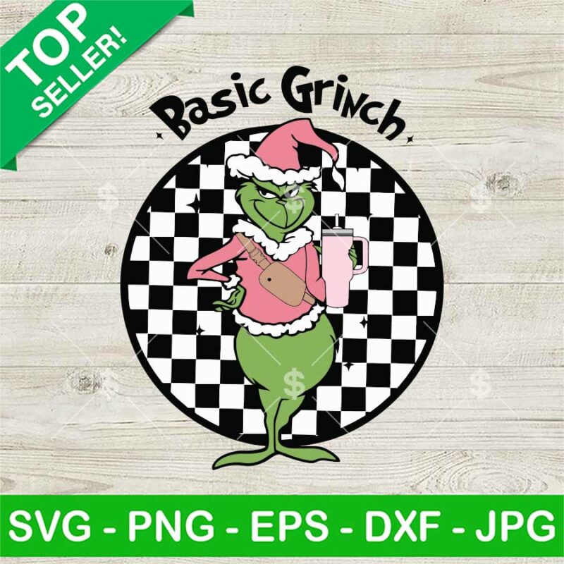 Basic Grinch Christmas SVG, Grinch Cup And Bag Stanley Tumbler SVG ...