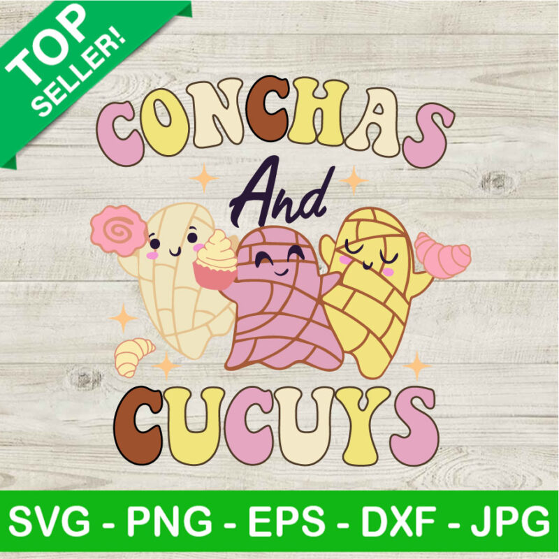 Funny Ghost Concha And CuGuys SVG, Mexican Ghost SVG, Spooky Conchas ...
