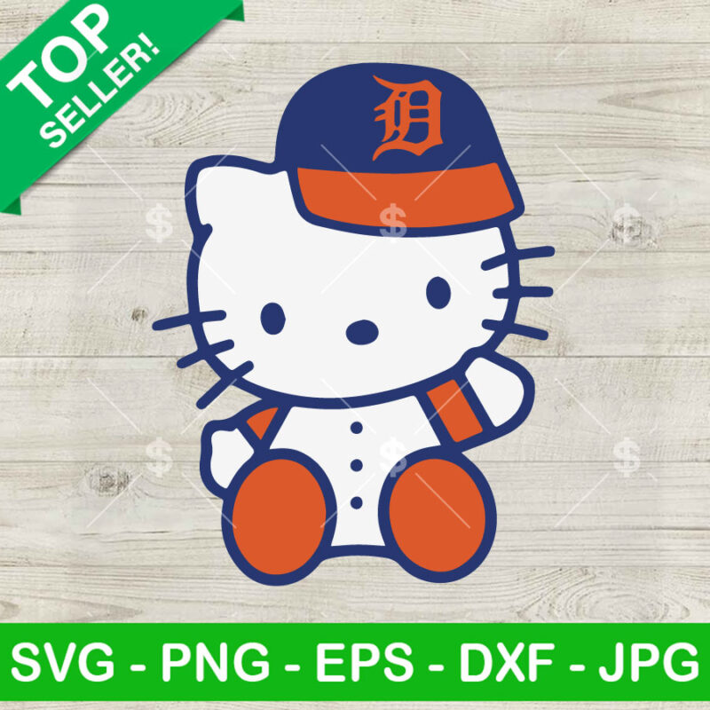 Hello Kitty Detroit Tigers SVG, Detroit Tigers Baseball SVG, Hello ...