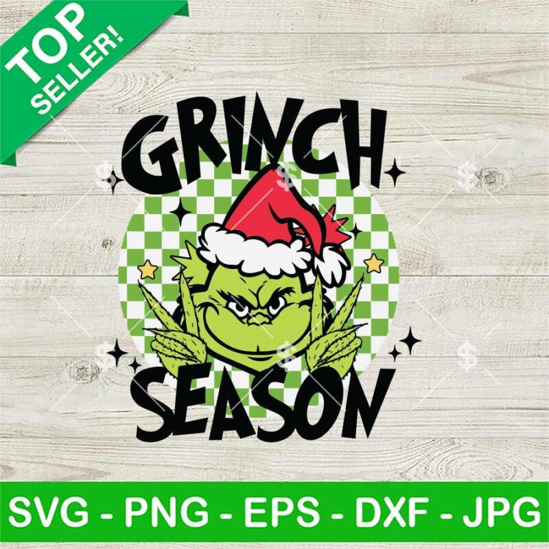 Retro Grinch Season SVG, Christmas Grinch Checkered SVG, Merry ...