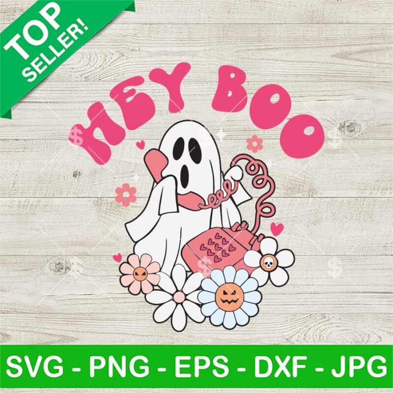 Hey Boo Halloween SVG, Cute Ghost SVG, Funny Halloween SVG, Funny Boo ...