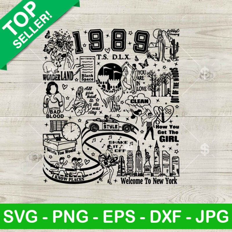 Taylor Swift Tracklist Song SVG, Taylor Swift 1989 SVG, Taylor Swift ...