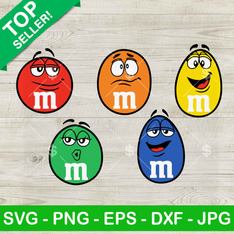 M And M Face SVG, M And Ms Logo Svg, MM Candy SVG PNG DXF Cricut