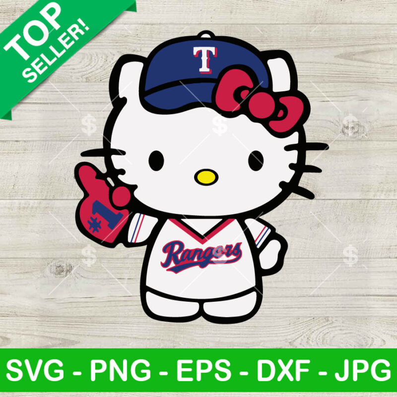 Hello Kitty Texas Rangers SVG, Texas Rangers Baseball Team SVG, Hello ...