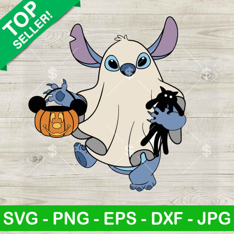 Stitch Boo Halloween SVG, Ghost Disney Halloween SVG, Ghost Stitch SVG ...