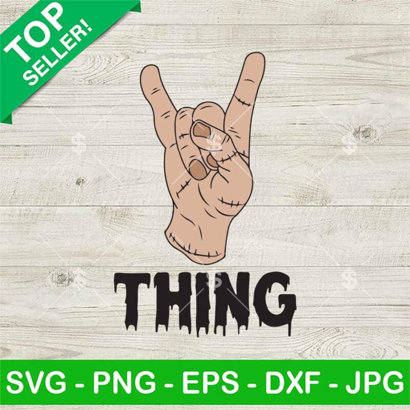 Addams Thing Rock Hand SVG, Wednesday Thing Rock On Hand SVG, Thing ...