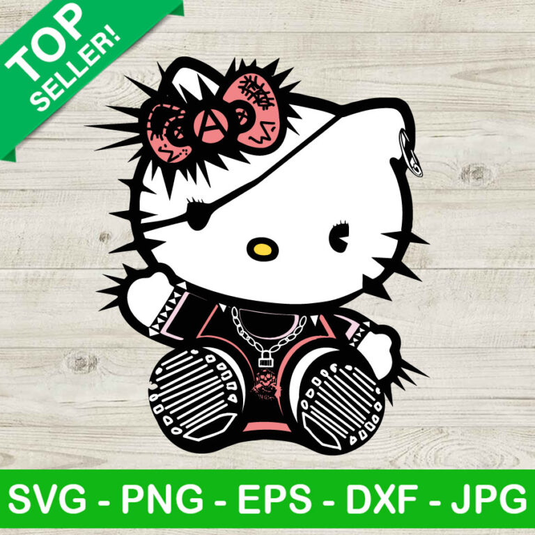 Punk Rock Hello Kitty SVG, Kawaii Kitty Punk SVG, , Hello Kitty SVG PNG
