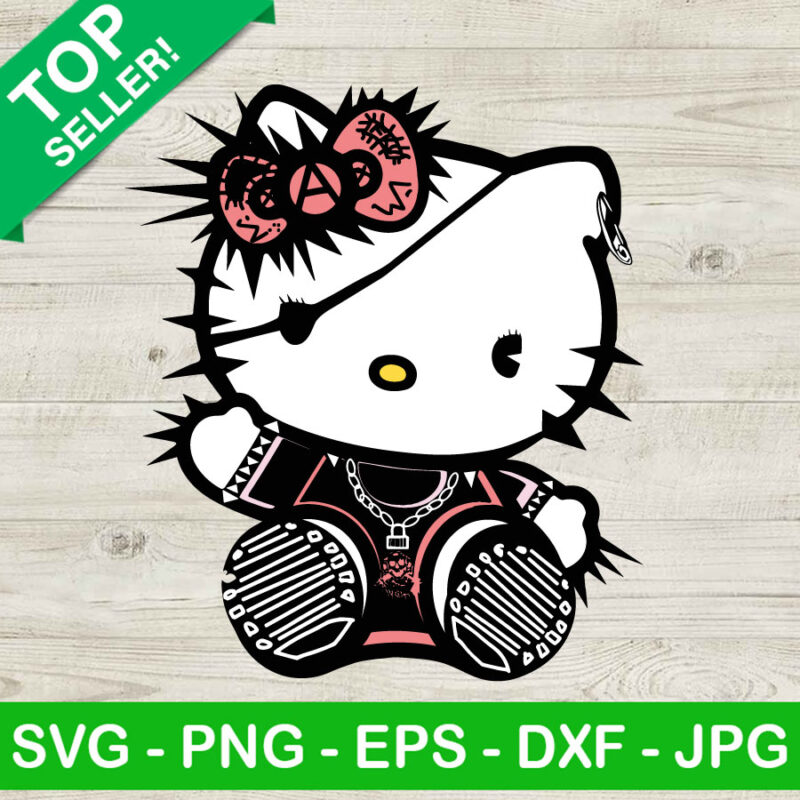Punk Rock Hello Kitty SVG, Kawaii Kitty Punk SVG, , Hello Kitty SVG PNG