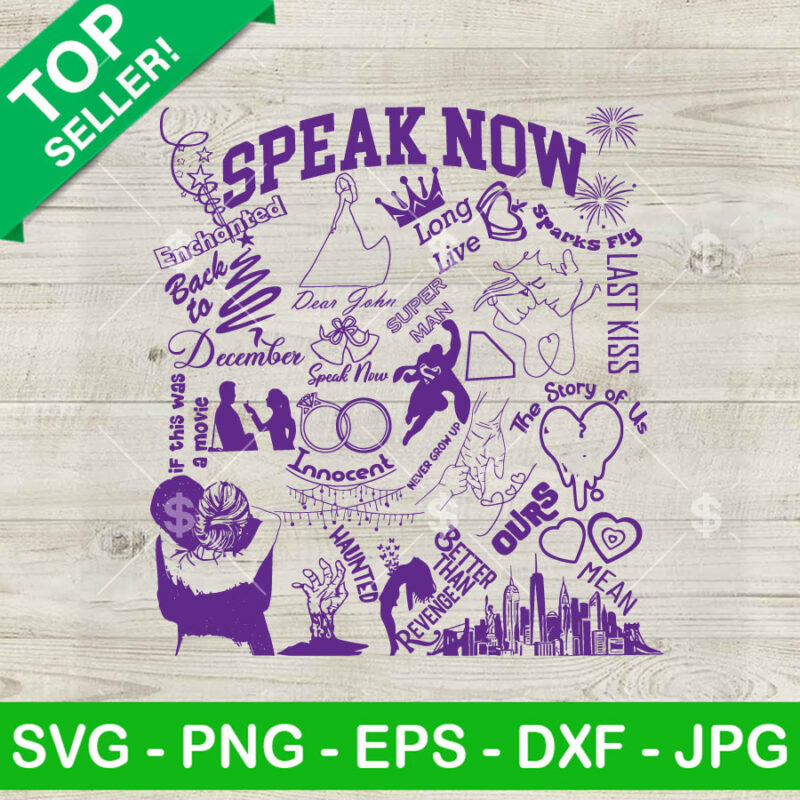 Speak Now Taylor Swift Album Bundle SVG, Eras Tour SVG, Taylor Swift ...