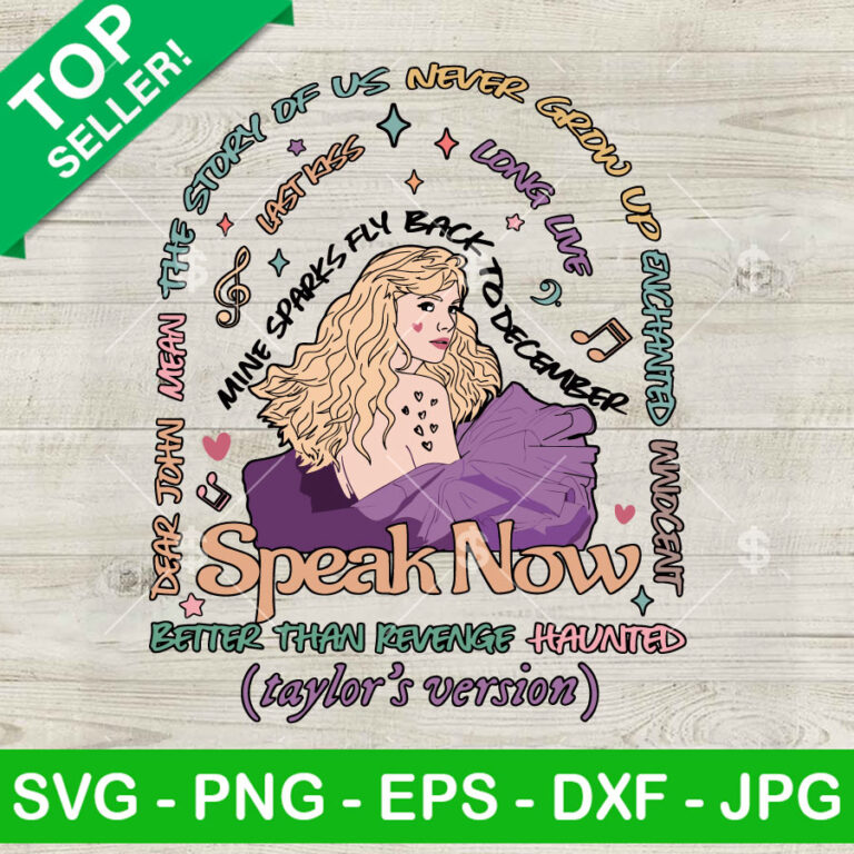 Speak Now Tracklist Taylor Swift SVG, Taylor's Version SVG, Country ...