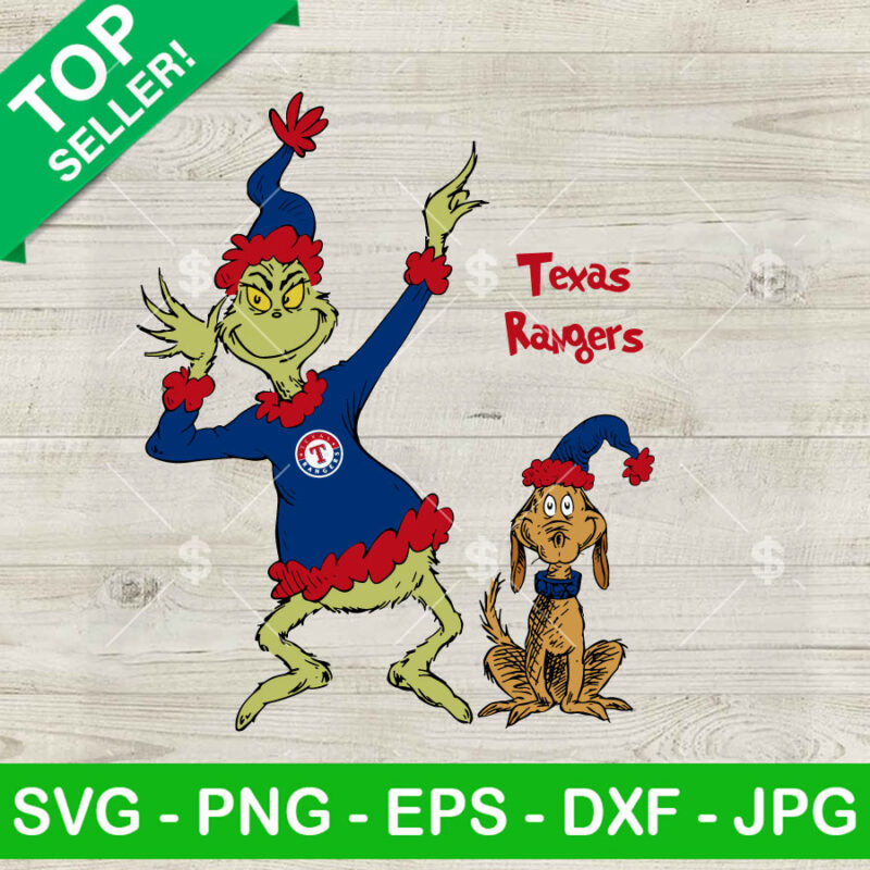 Grinch And Max Texas Rangers SVG, Grinch Texas Rangers Baseball Team ...