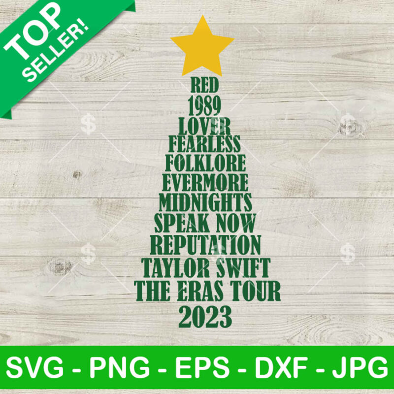 Taylor Swift Albums Cristmas Tree SVG, Merry Swiftmas SVG, Taylor Swift ...