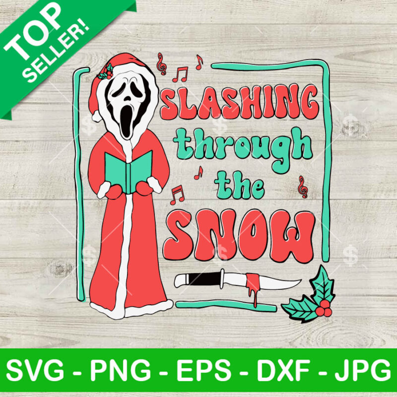 Slashing Through The Snow Ghostface SVG, Santa Claus Ghostface SVG ...