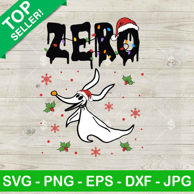 Zero Santa Nightmare Before Christmas SVG, Zero Christmas Light SVG ...
