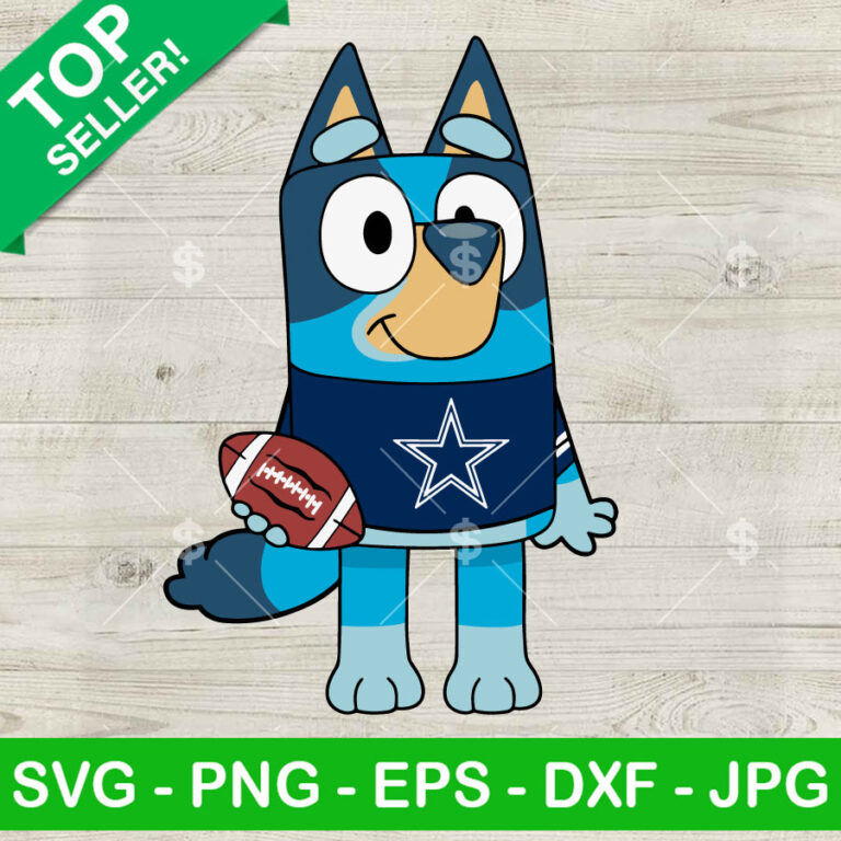 Bluey Dallas Cowboys football SVG, Bandit Heeler Cowboys football SVG ...