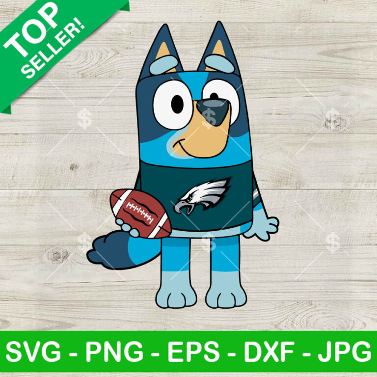 Bluey Philadelphia Eagles football SVG, Bandit Heeler Philadelphia ...