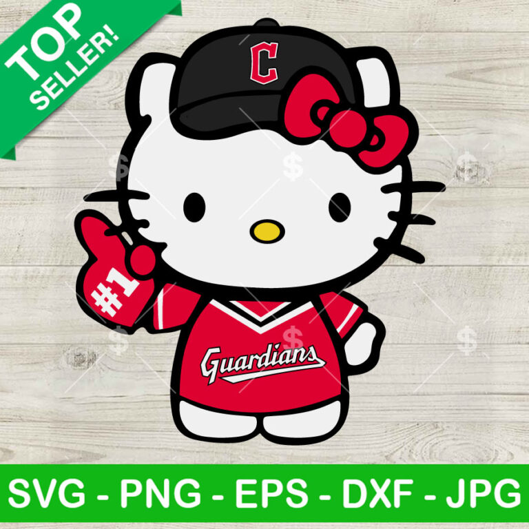 Hello Kitty Cleveland Guardians SVG, Kitty Guardians MLB Baseball Team ...