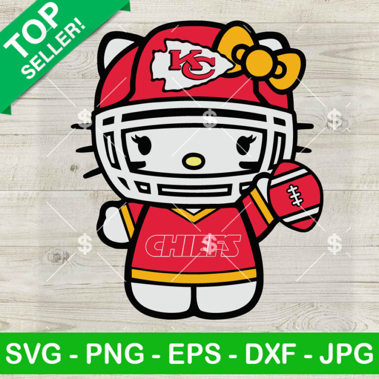 Hello Kitty Kansas City Chiefs Football SVG, Kitty Cat NFL Football SVG ...
