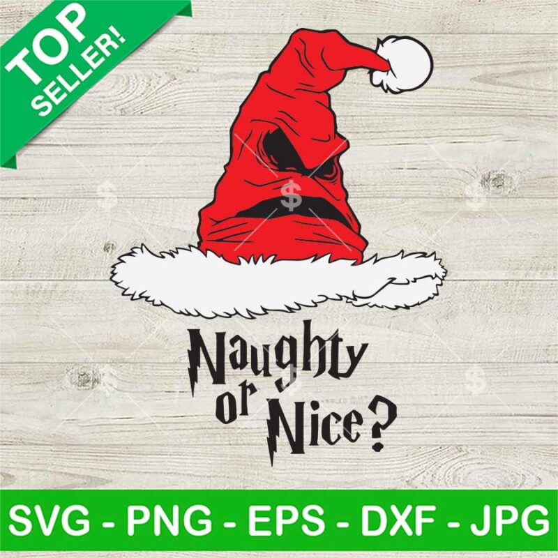 Naughty Or Nice Harry Potter Sorting Hat SVG, Harry Potter Christmas ...