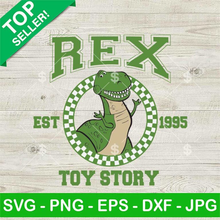 Rex Toy Story Est 1995 SVG, Rex Toy Story College SVG, Disney Christmas ...