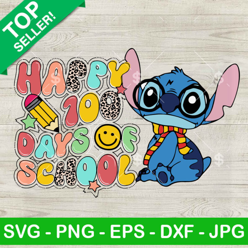 Stitch 100 Days Of School SVG, Stitch SVG, Disney SVG, School SVG