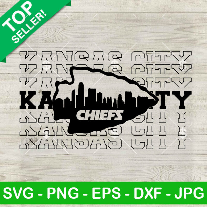 Kansas City Chiefs Skyline SVG, Kansas City Chiefs Arrowhead Skyline ...