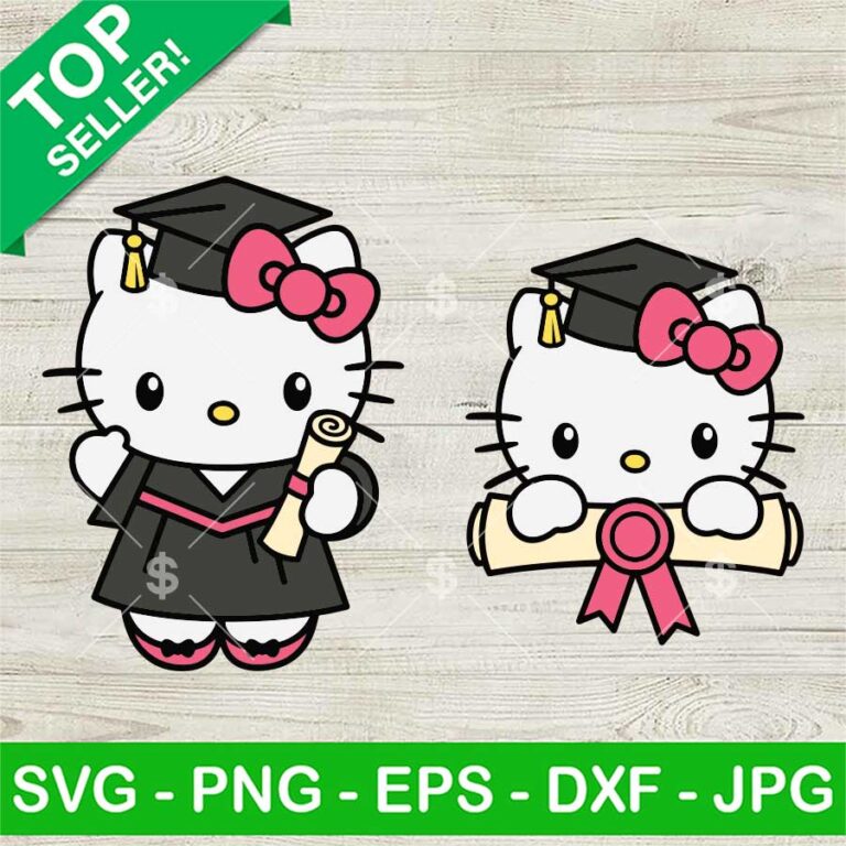 Hello Kitty Graduation SVG, Hello Kitty Senior SVG, Graduation Kawaii ...
