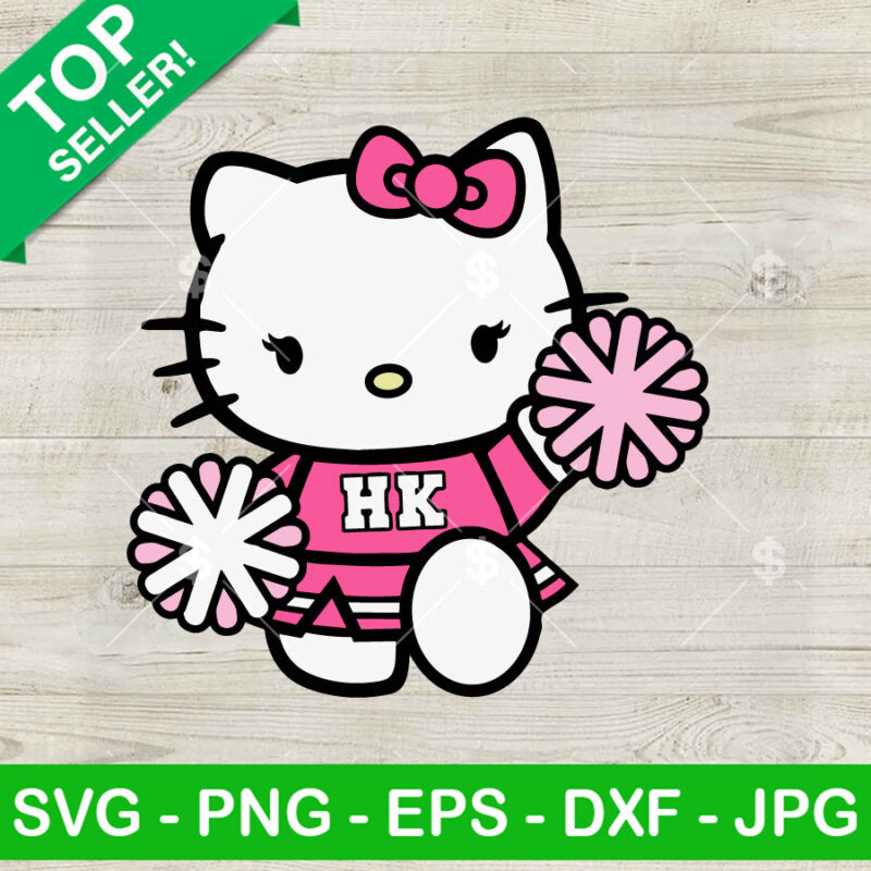 Hello Kitty Cheerleader SVG, Cute Kitty Cheerleader SVG, Cute Cat ...
