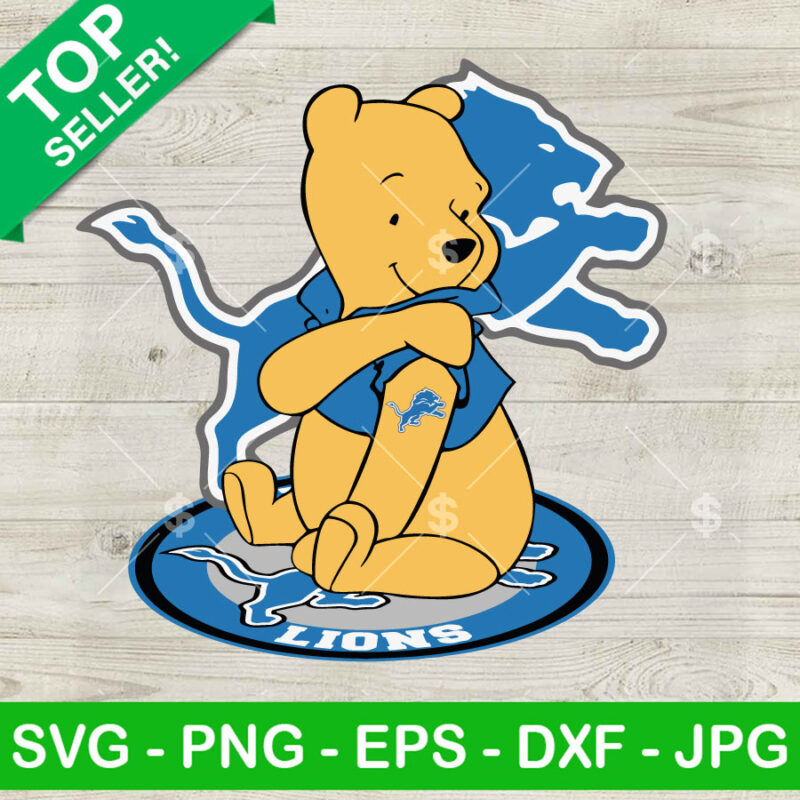 Winnie The Pooh Detroit Lions SVG, Detroit Lions NFL Football Team SVG ...