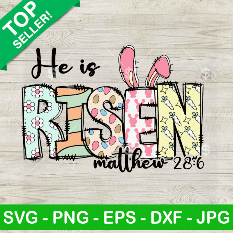 He Is Risen Matthew 28 6 SVG, Easter Bunny Peeps SVG, Jesus Christian ...