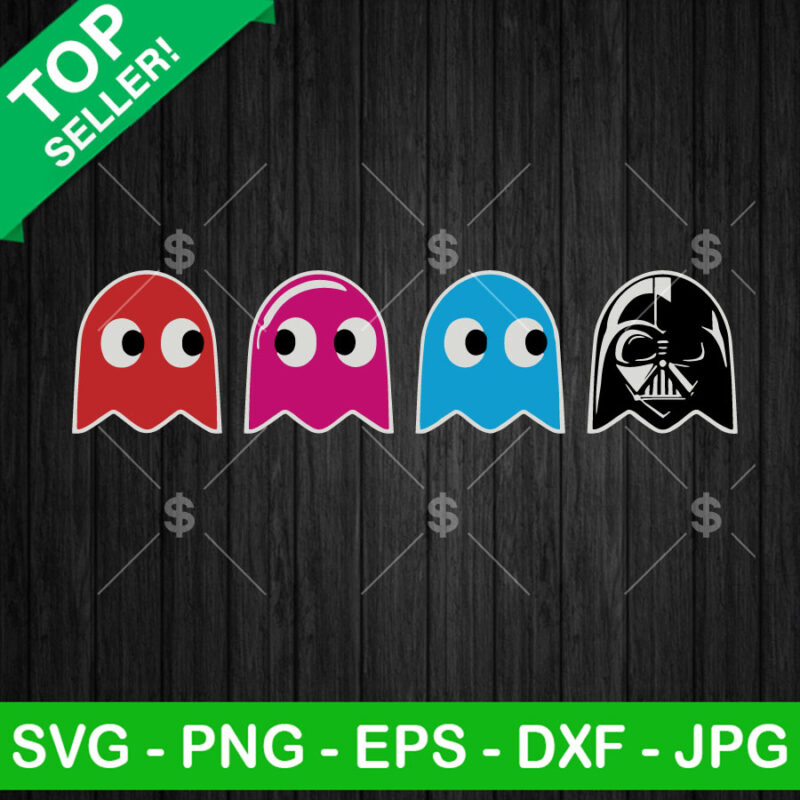 Pacman Darth Vader SVG, Pacman SVG, Funny Star Wars SVG PNG DXF EPS