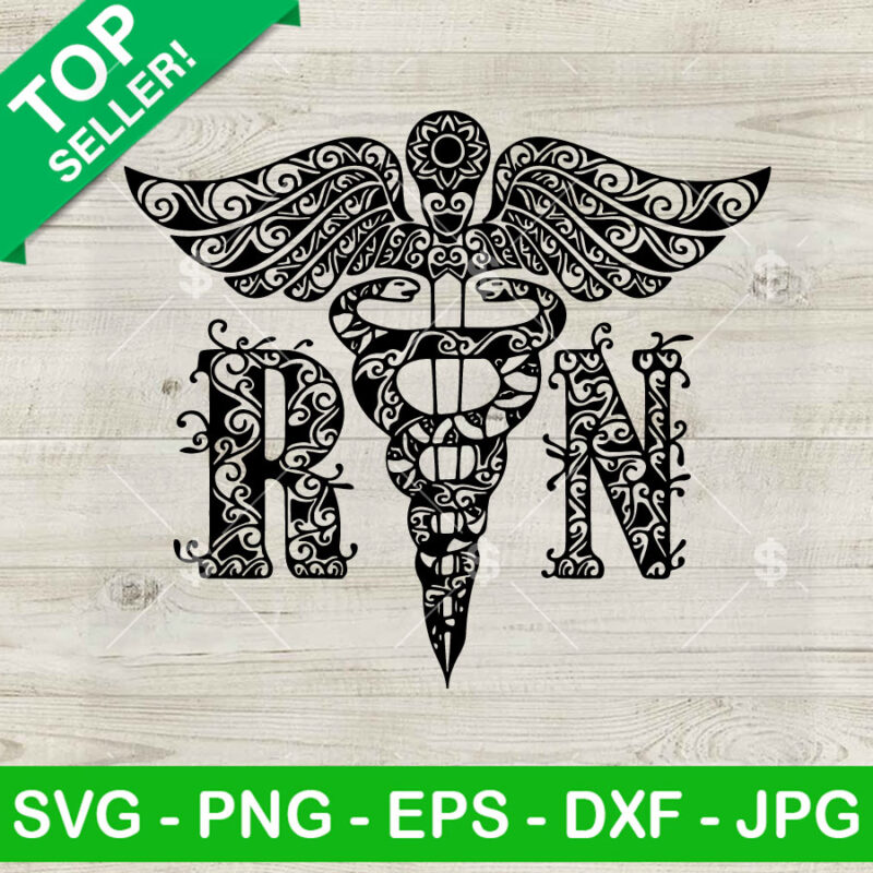 RN nurse logo mandala SVG, R&N Nurse logo SVG, Registered Nurse SVG PNG ...