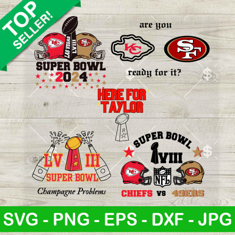 Super Bowl 2024 SVG Bundle, Super Bowl 2024 Las Vegas SVG, Chiefs Vs ...