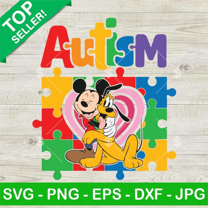 Mickey Mouse Autism Heart SVG, Disney Love Autism SVG, Autism Awareness ...
