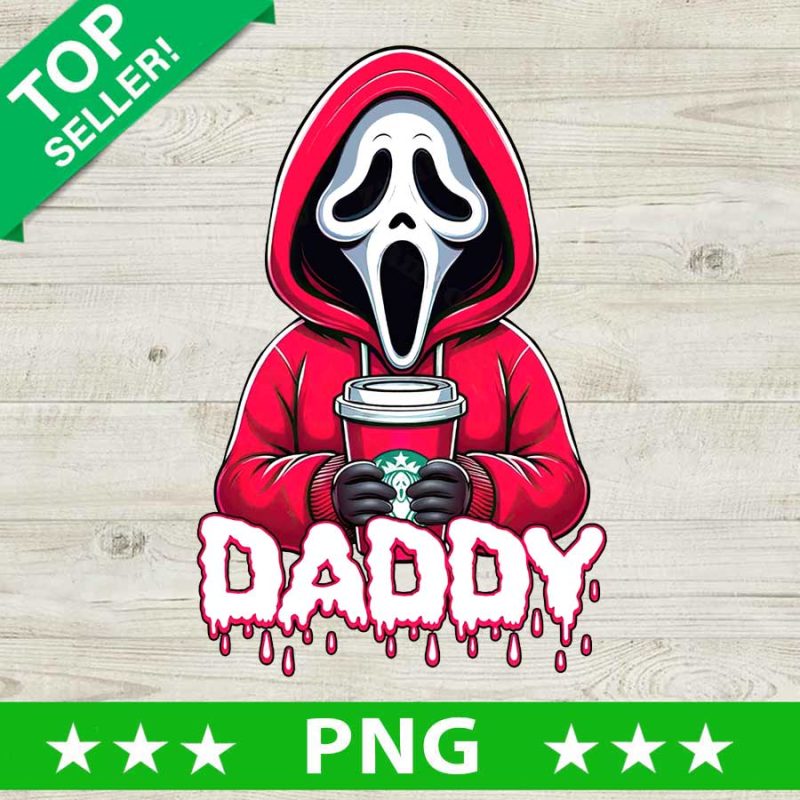 Scream Horror Movie Daddy PNG, Ghostface Drink Coffee Sublimation ...