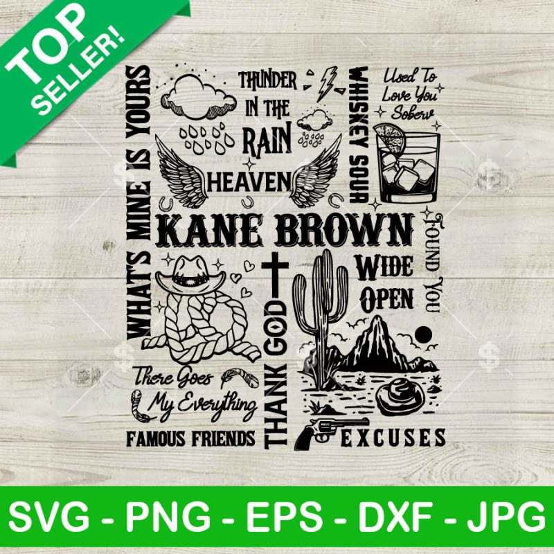 Kane Brown Country Music SVG, Thunder Is The Rain SVG, American Singer ...